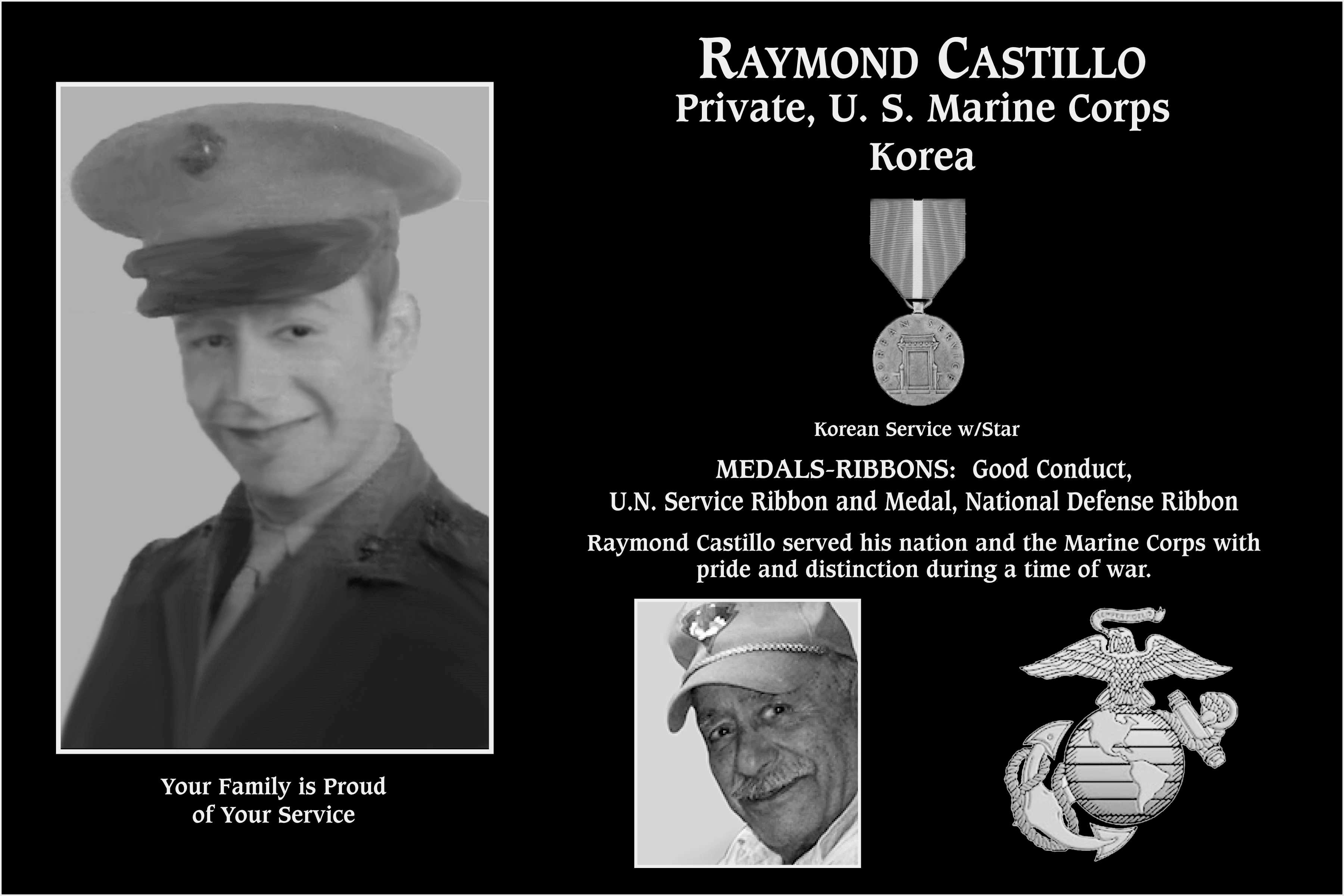 Private Raymond Castillo | Mt. Soledad Virtual Plaque