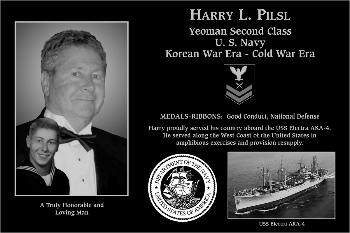 Petty Officer Second Class Harry L. Pilsl | Mt. Soledad Virtual Plaque