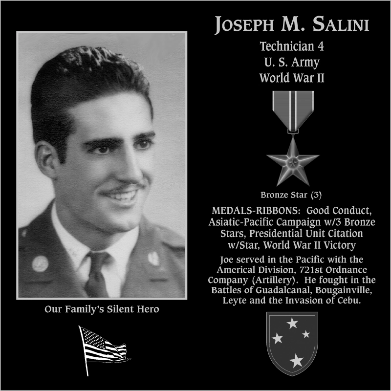 Sergeant Joseph M. Salini | Mt. Soledad Virtual Plaque