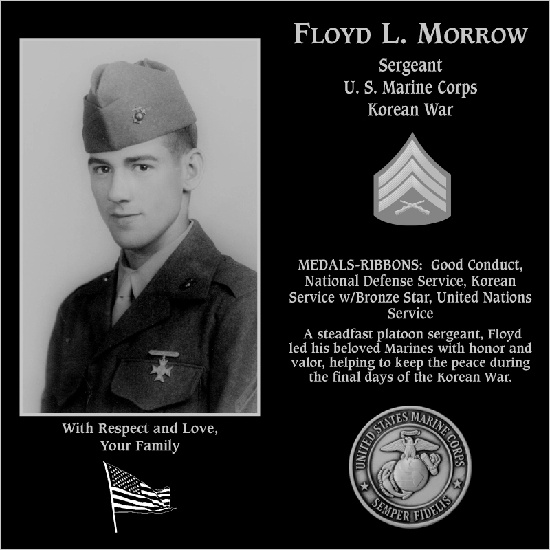 Sergeant Floyd L. Morrow | Mt. Soledad Virtual Plaque