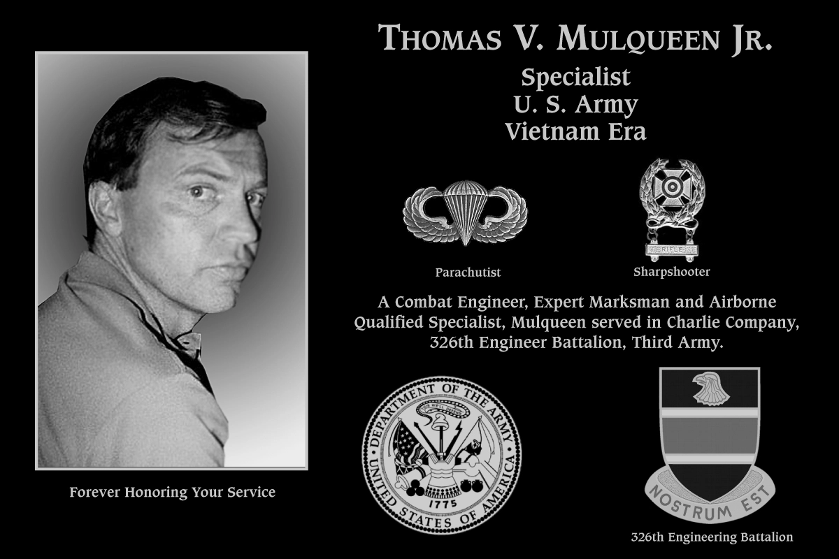 Specialist Thomas V. Mulqueen jr | Mt. Soledad Virtual Plaque