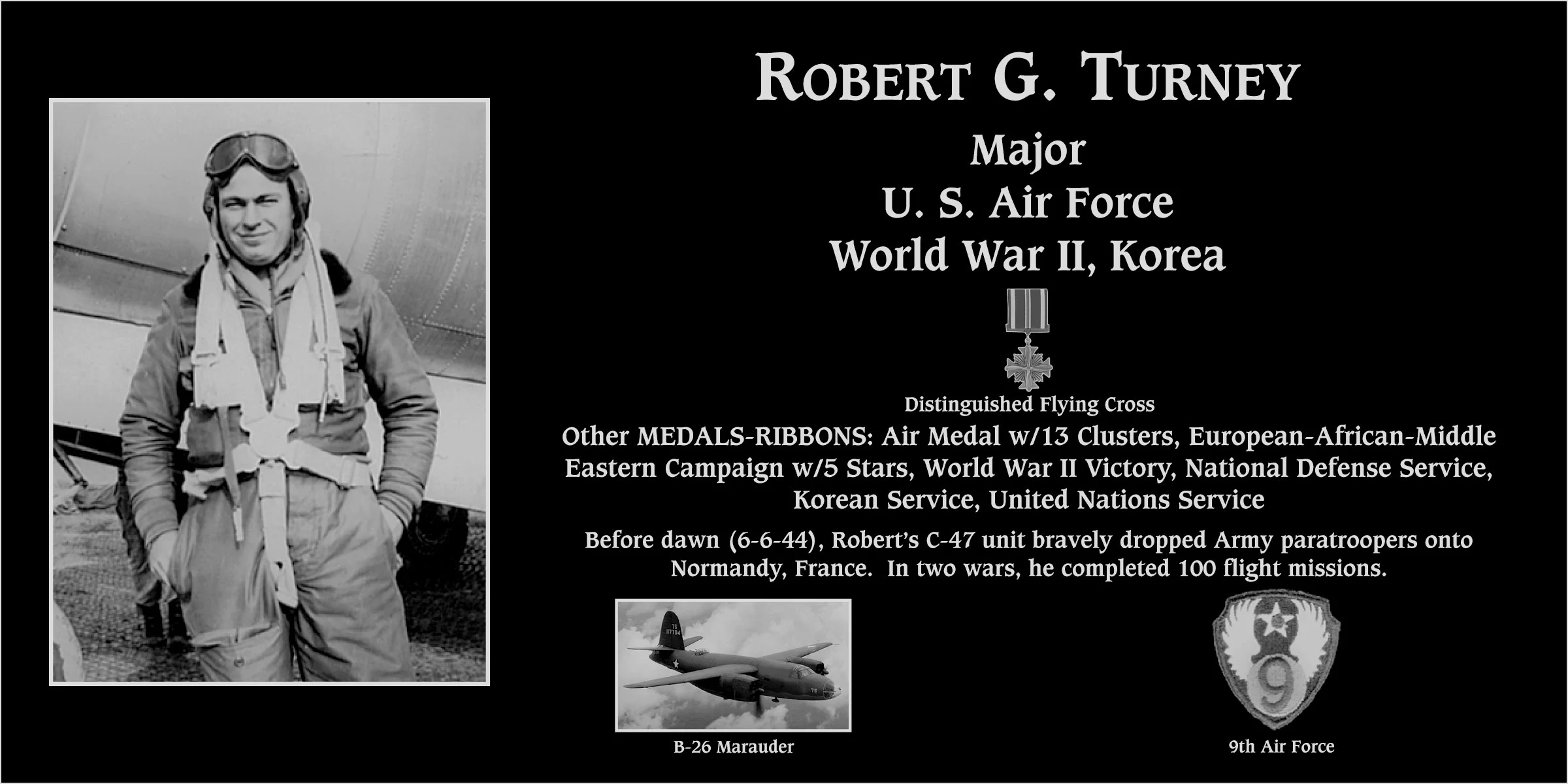 Major Robert G Turney | Mt. Soledad Virtual Plaque