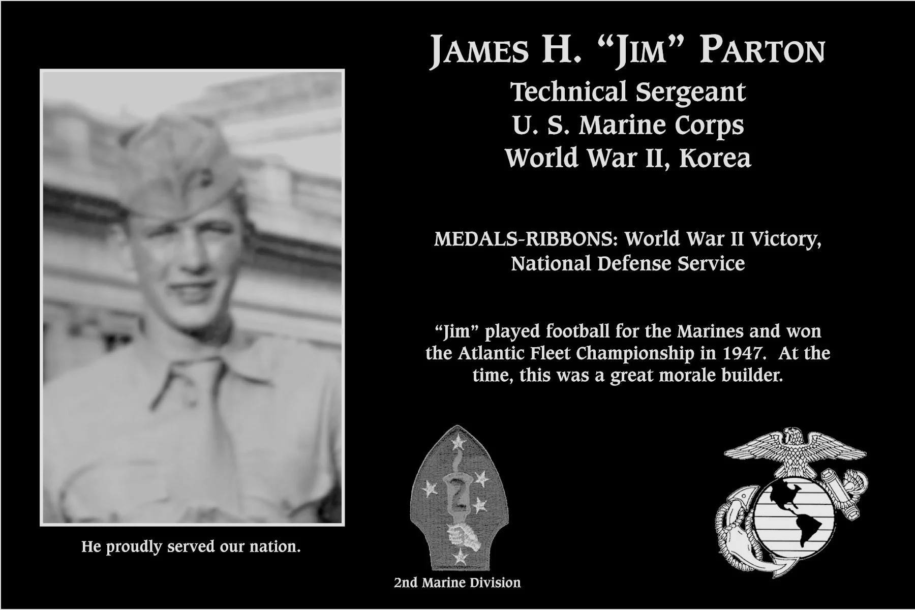 Staff Sergeant James H Parton | Mt. Soledad Virtual Plaque