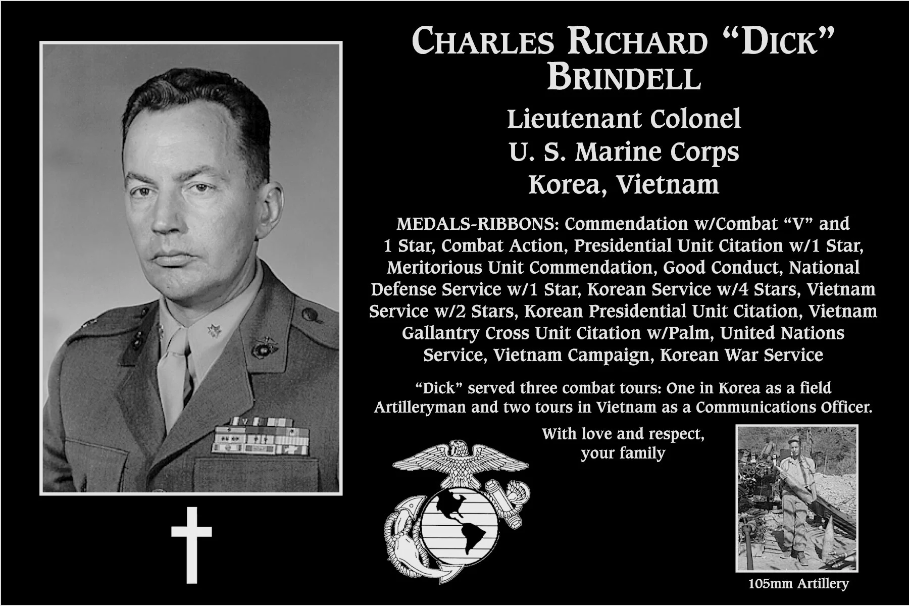 Lieutenant Colonel Charles Richard Brindell | Mt. Soledad Virtual Plaque