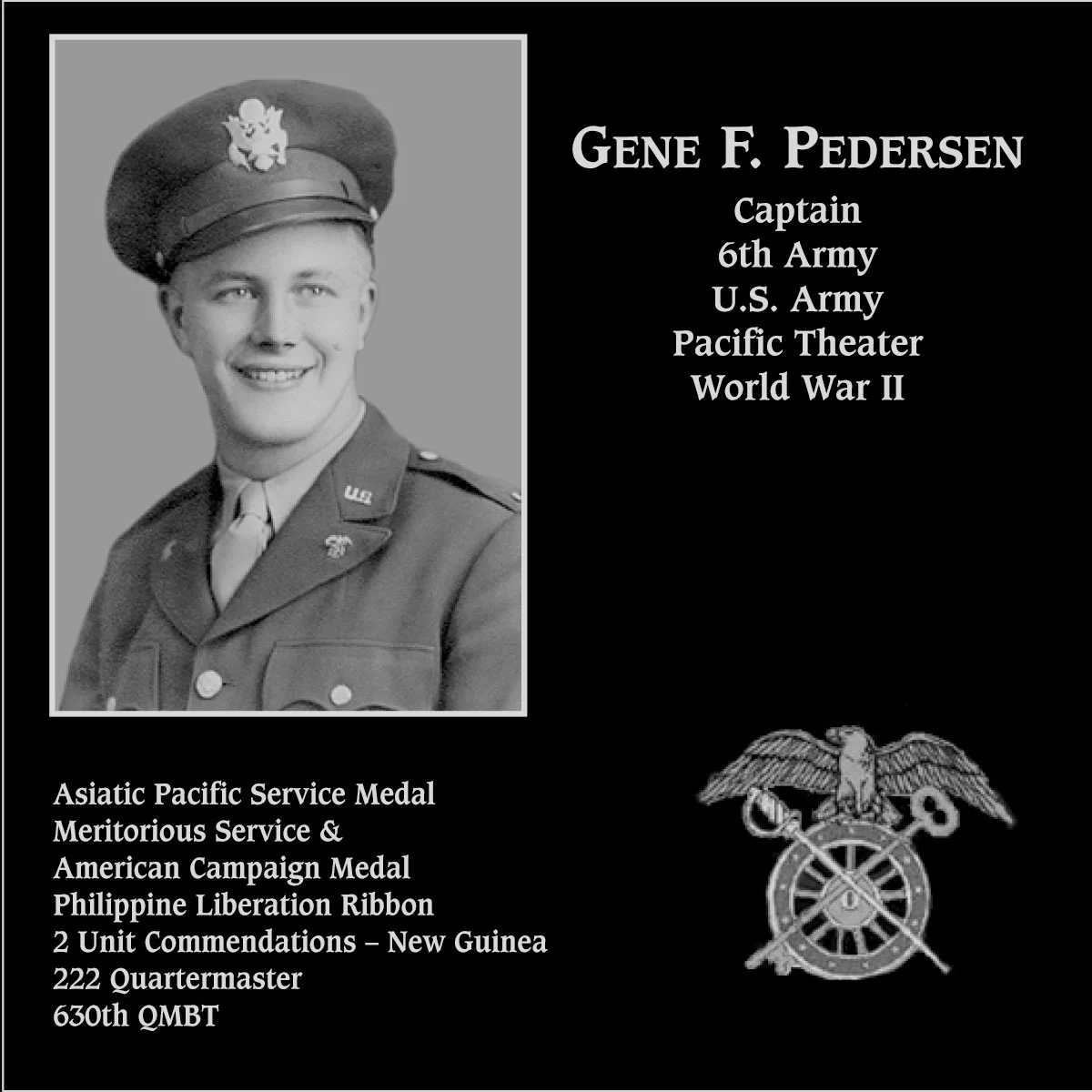 Captain Gene F. Pedersen | Mt. Soledad Virtual Plaque