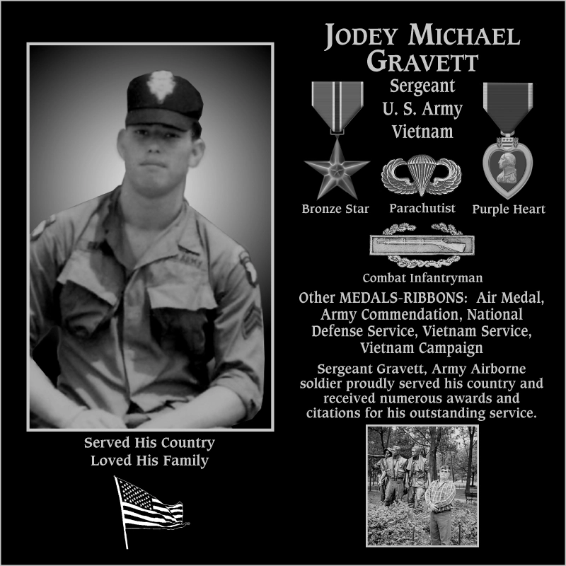 Sergeant Jodey Michael Gravett | Mt. Soledad Virtual Plaque