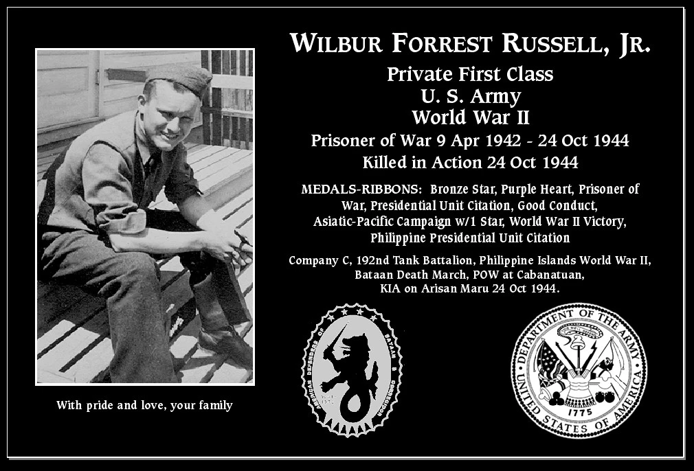 Private First Class Wilbur Forrest Russell, Jr. | Mt. Soledad Virtual ...
