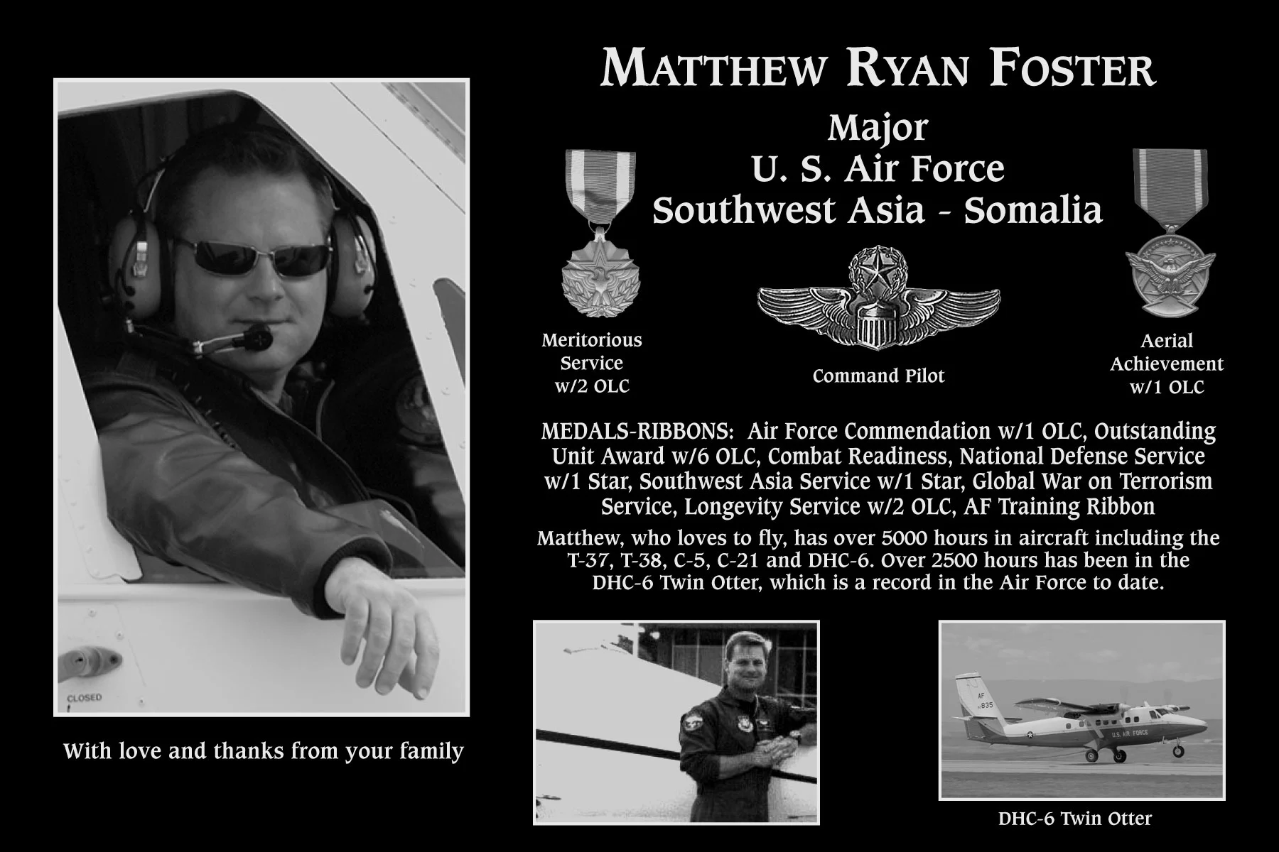 Major Matthew Ryan Foster | Mt. Soledad Virtual Plaque