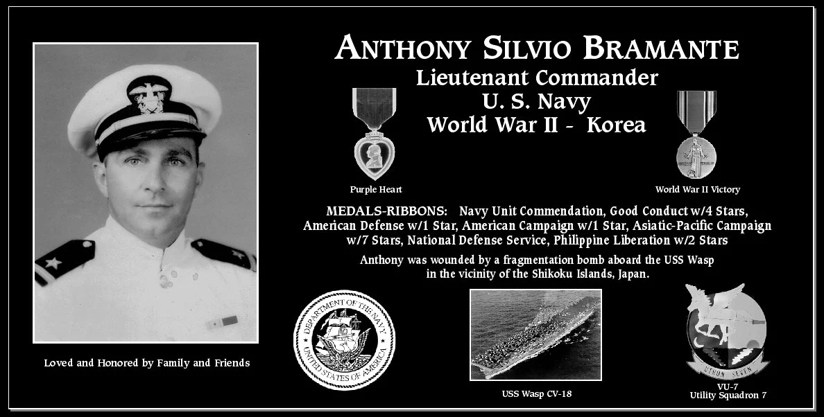 Lieutenant Commander Anthony Silvo Bramante | Mt. Soledad Virtual Plaque