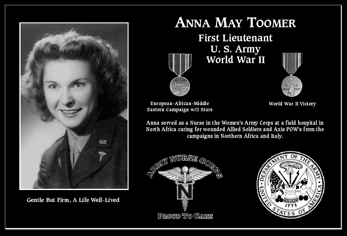First Lieutenant Anna May Toomer | Mt. Soledad Virtual Plaque