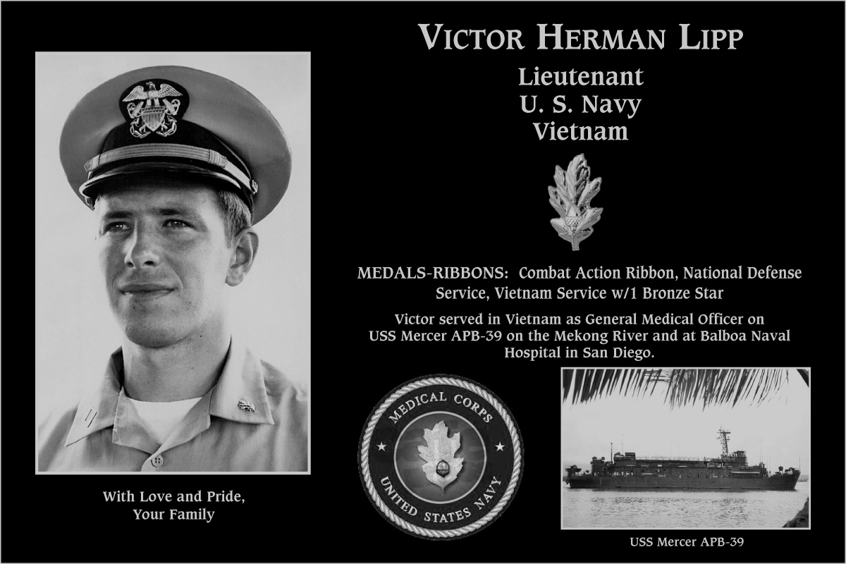 Lieutenant Victor Herman Lipp | Mt. Soledad Virtual Plaque