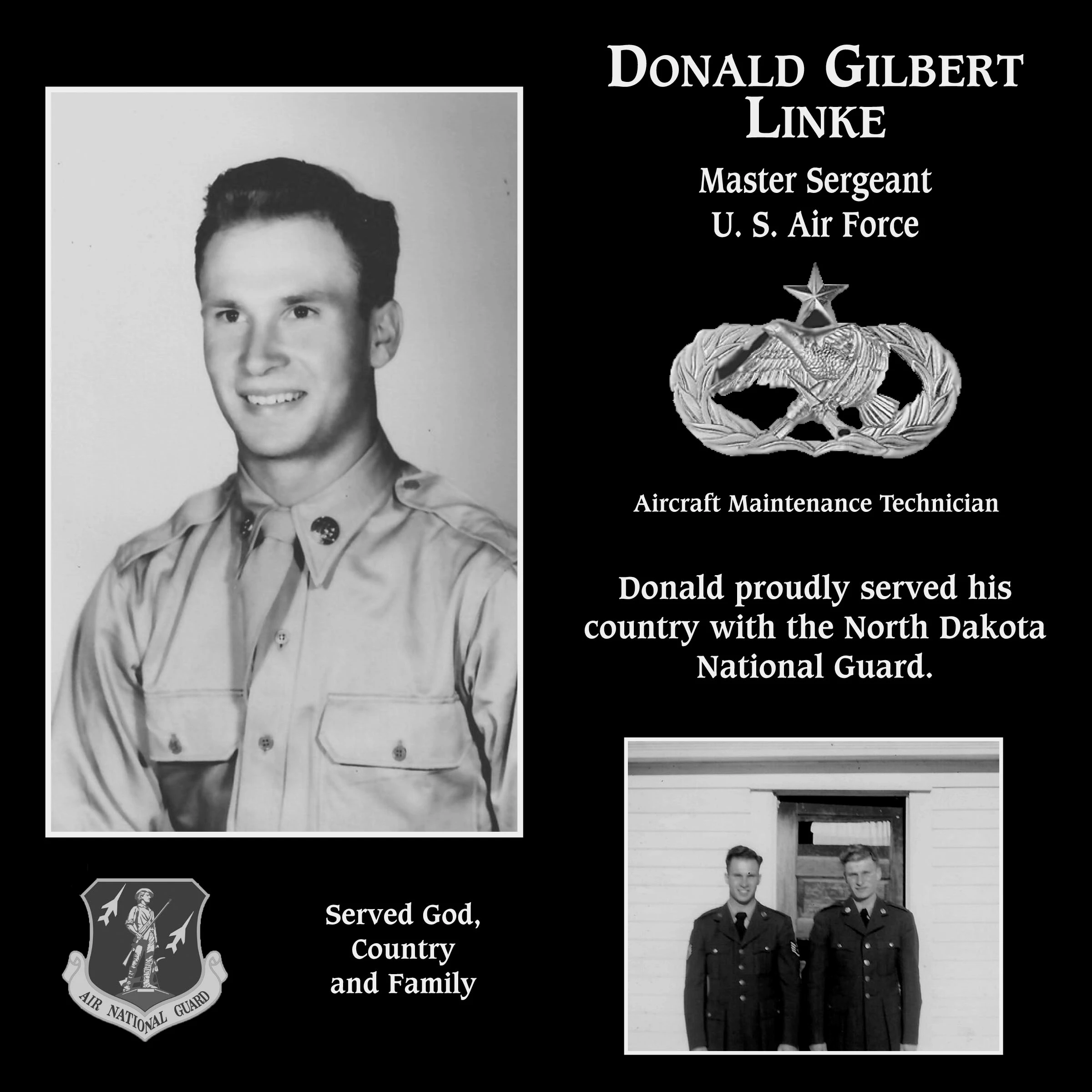 Master Sergeant Donald Gilbert Linke | Mt. Soledad Virtual Plaque