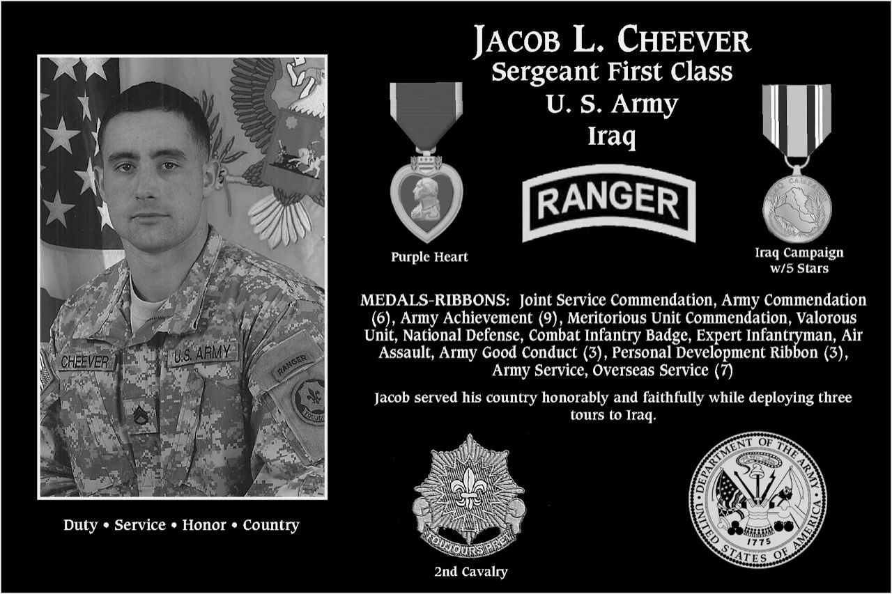 Sergeant First Class Jacob L. Cheever | Mt. Soledad Virtual Plaque