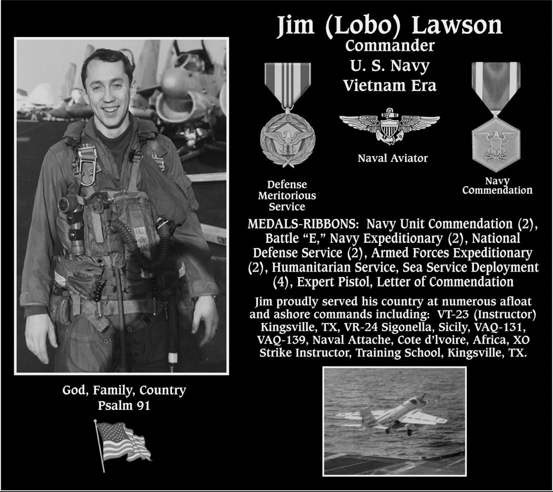 Commander Jim Lawson | Mt. Soledad Virtual Plaque