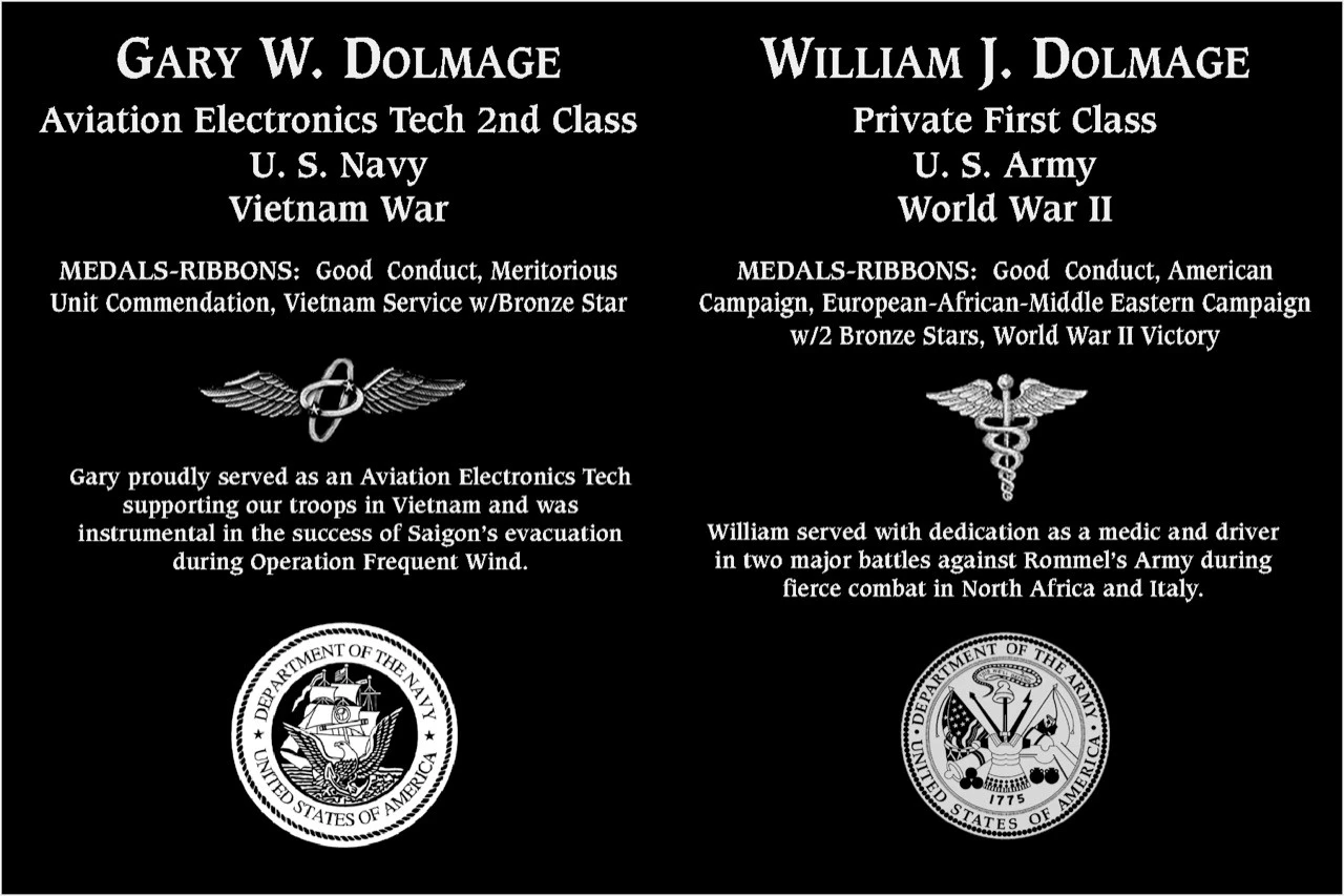 Private First Class William J. Dolmage | Mt. Soledad Virtual Plaque