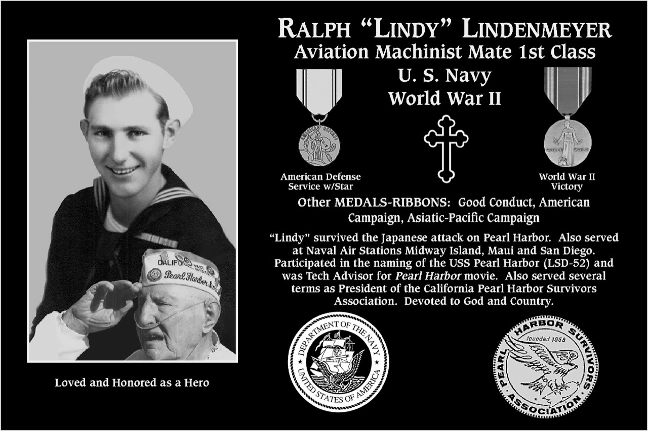 Petty Officer First Class Ralph Lindenmeyer | Mt. Soledad Virtual Plaque