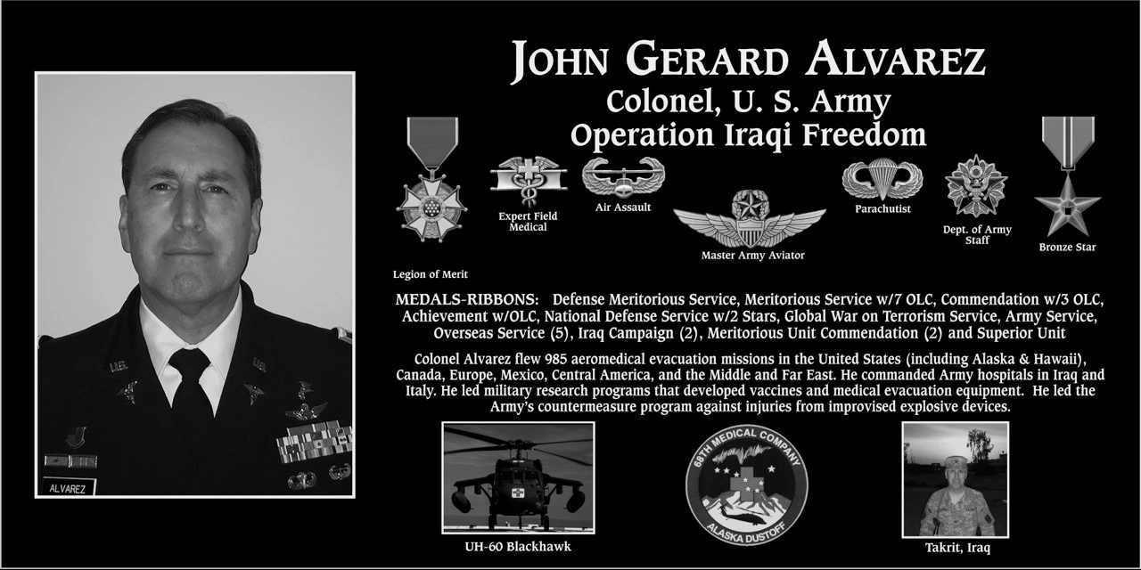 Colonel John Gerard Alvarez | Mt. Soledad Virtual Plaque