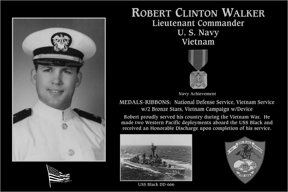 Lieutenant Commander Robert Clinton Walker | Mt. Soledad Virtual Plaque