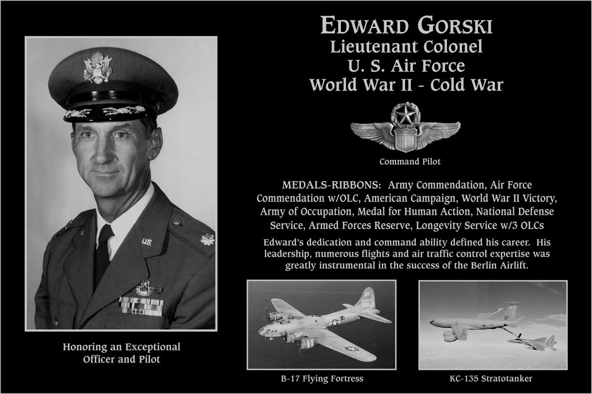 Lieutenant Colonel Edward Gorski | Mt. Soledad Virtual Plaque