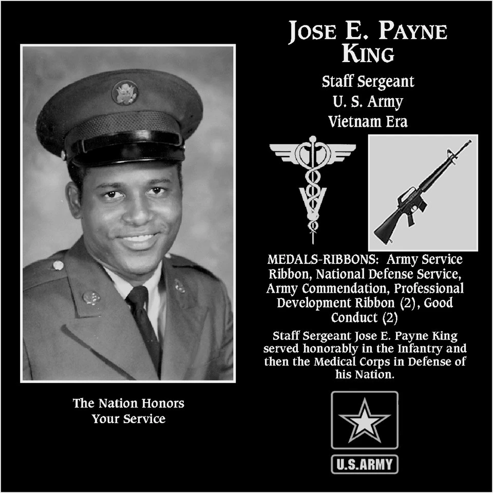 Staff Sergeant Jose E. Payne King | Mt. Soledad Virtual Plaque