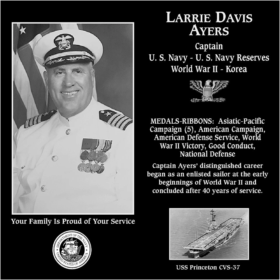 Captain Larrie Davis Ayers | Mt. Soledad Virtual Plaque