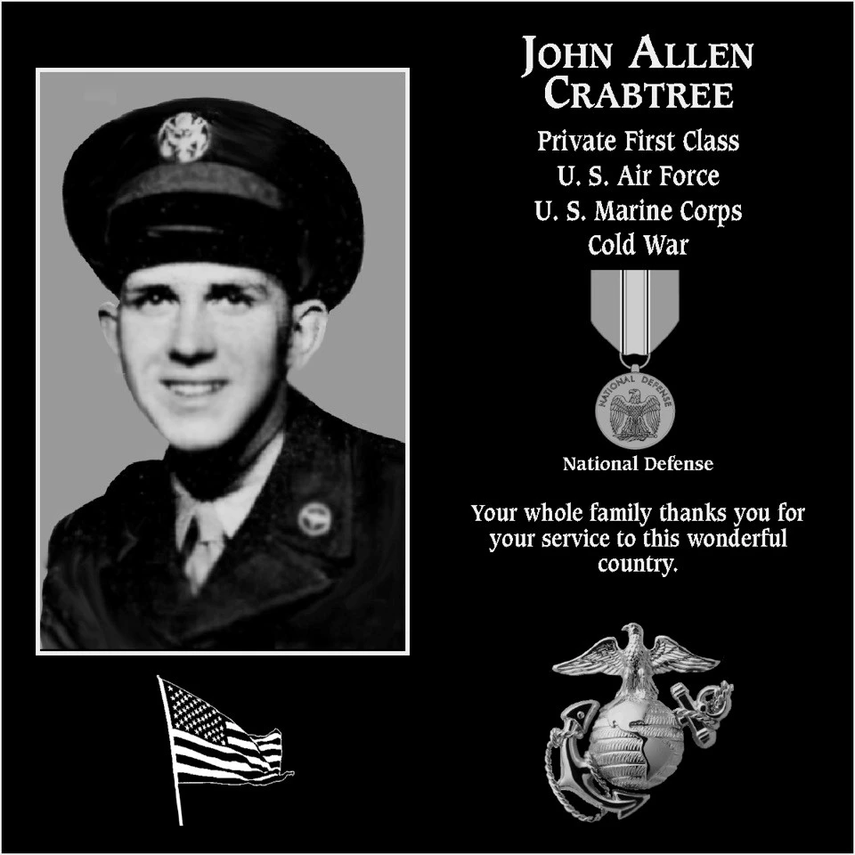 Private First Class John Allen Crabtree | Mt. Soledad Virtual Plaque