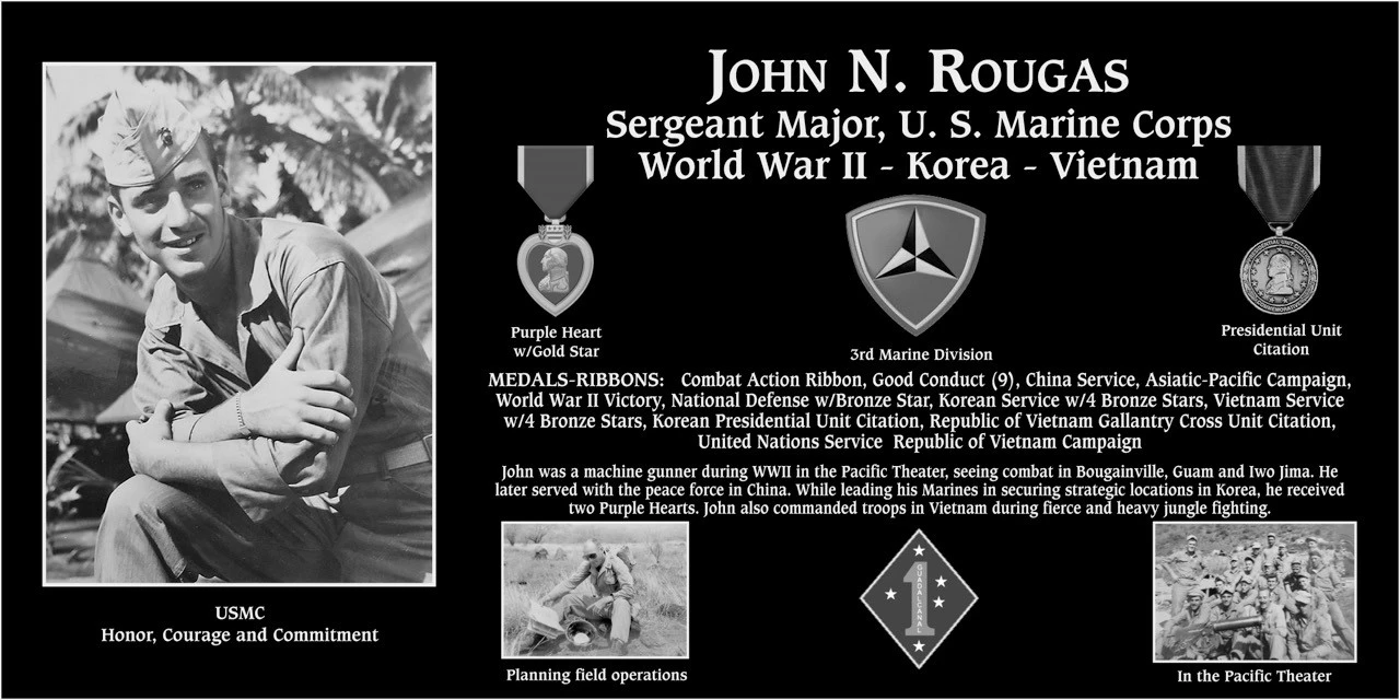 Sergeant Major John N. Rougas | Mt. Soledad Virtual Plaque