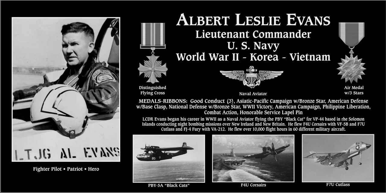 Lieutenant Commander Albert Leslie Evans | Mt. Soledad Virtual Plaque