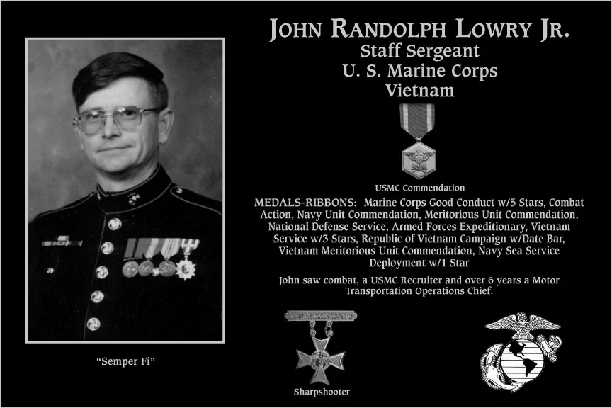Staff Sergeant John Randolph Lowry Jr. | Mt. Soledad Virtual Plaque