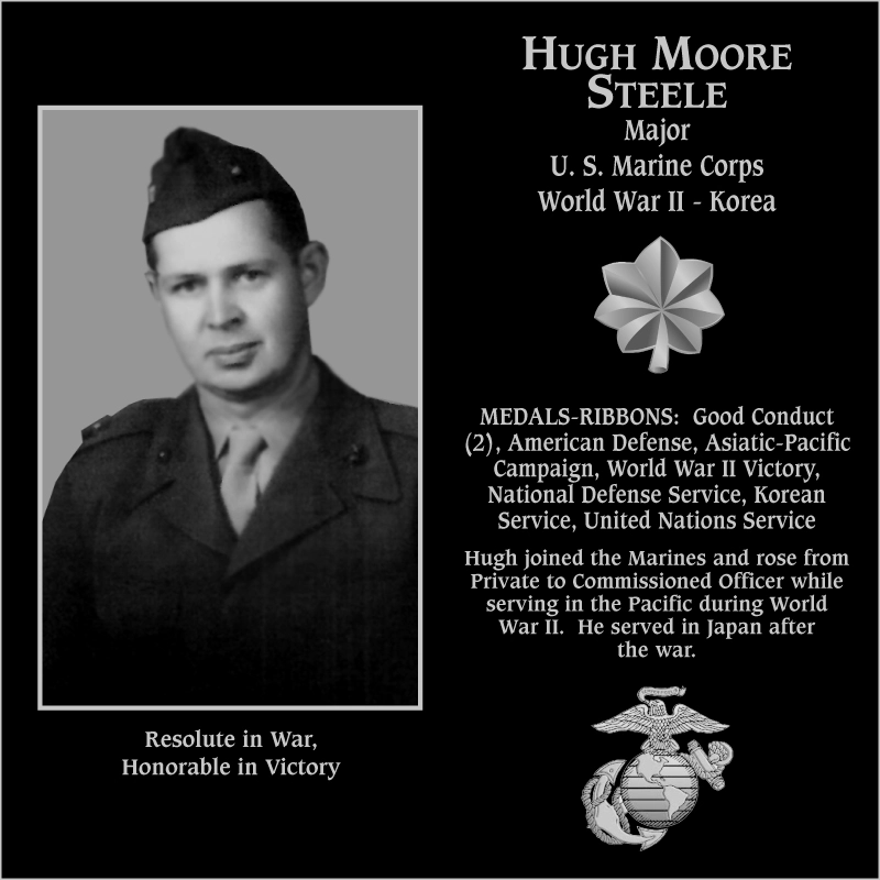 Major Hugh Moore Steele | Mt. Soledad Virtual Plaque