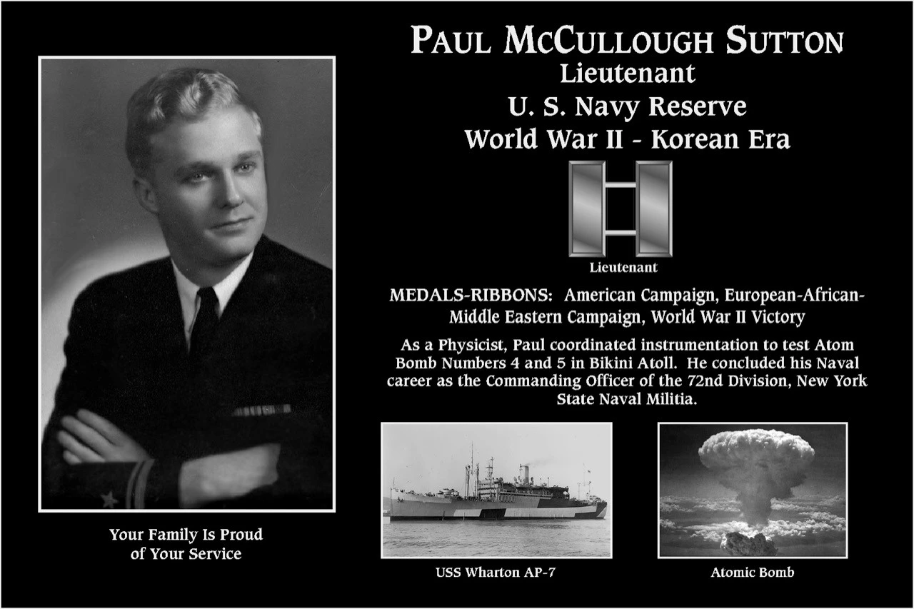 Lieutenant Paul McCullough Sutton | Mt. Soledad Virtual Plaque