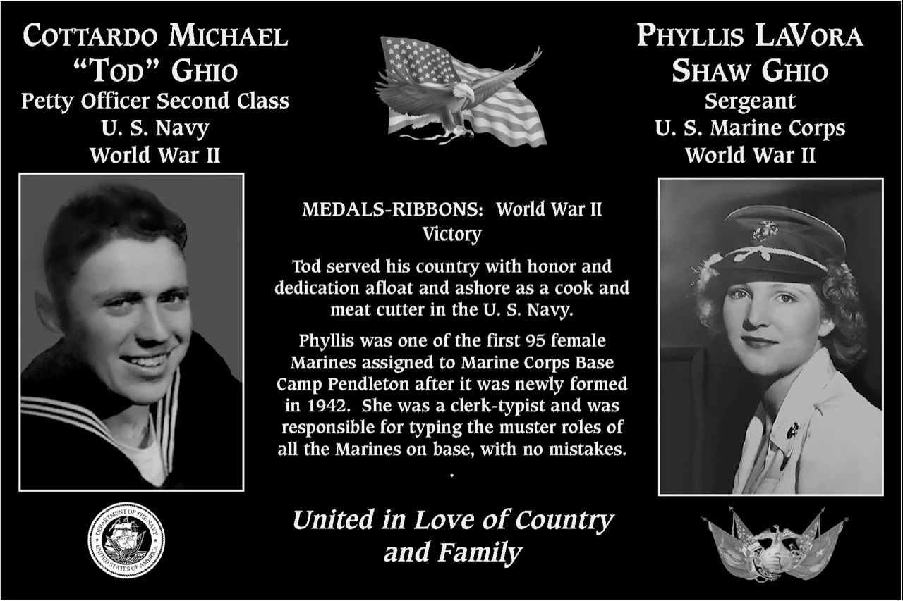 Petty Officer Second Class Cottardo Michael Ghio | Mt. Soledad Virtual ...