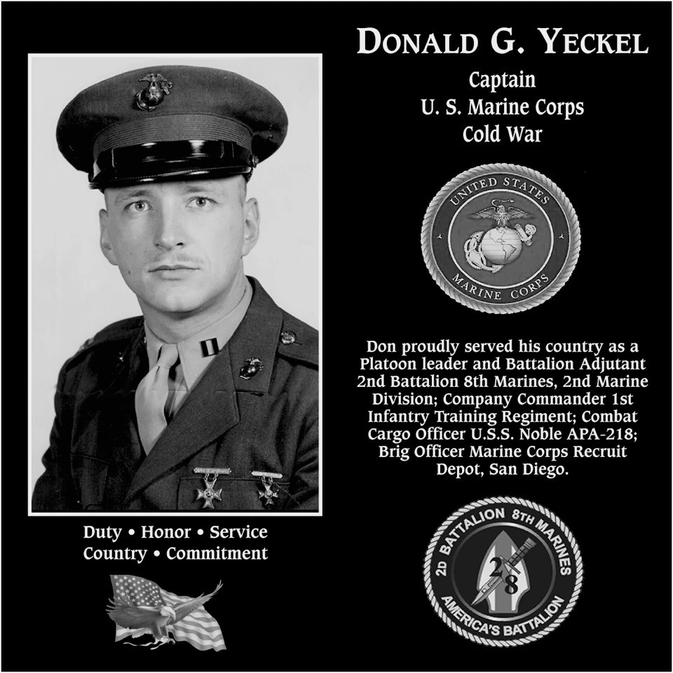 Captain Donald G. Yeckel | Mt. Soledad Virtual Plaque