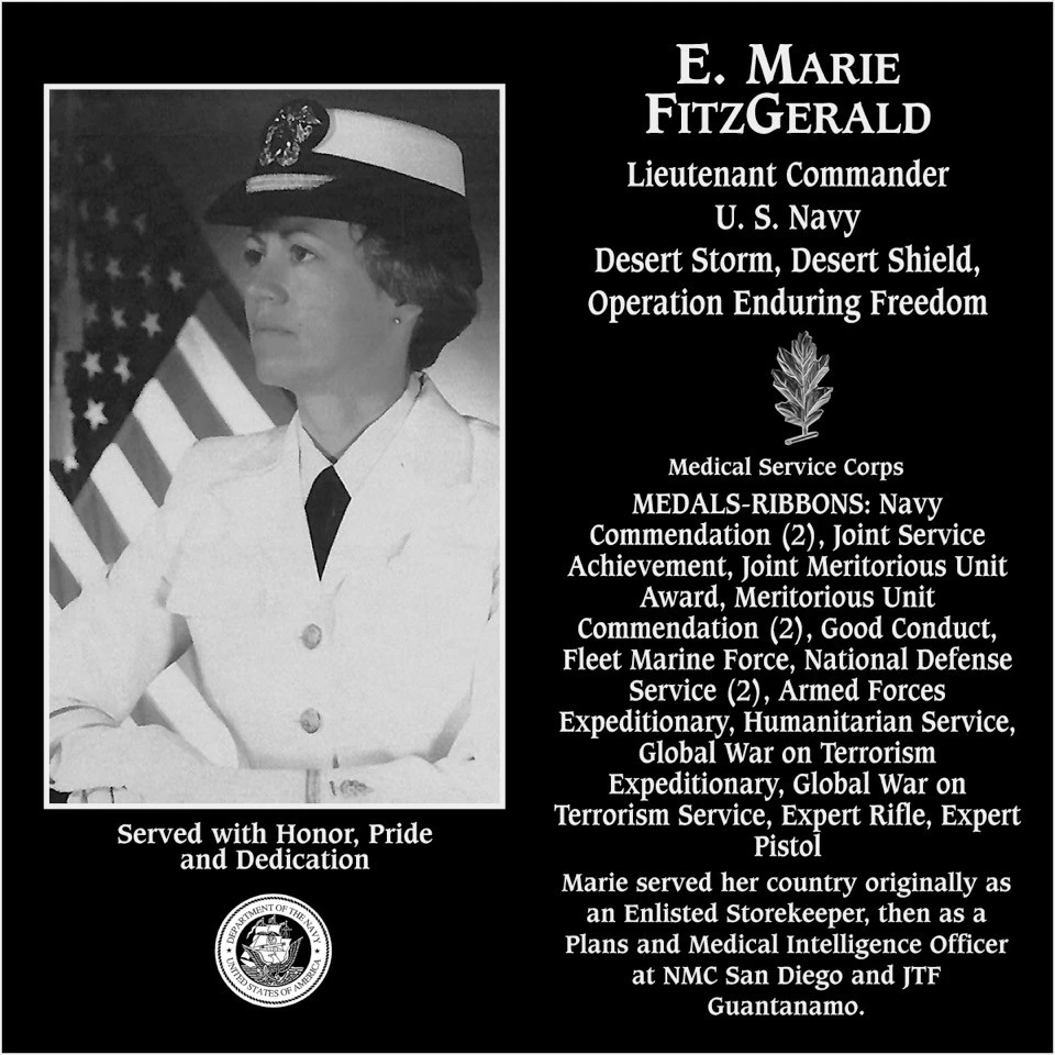 Lieutenant Commander E. Marie FitzGerald | Mt. Soledad Virtual Plaque