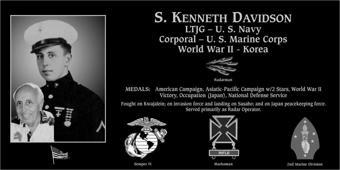Lieutenant, Junior Grade S Kenneth Davidson | Mt. Soledad Virtual Plaque