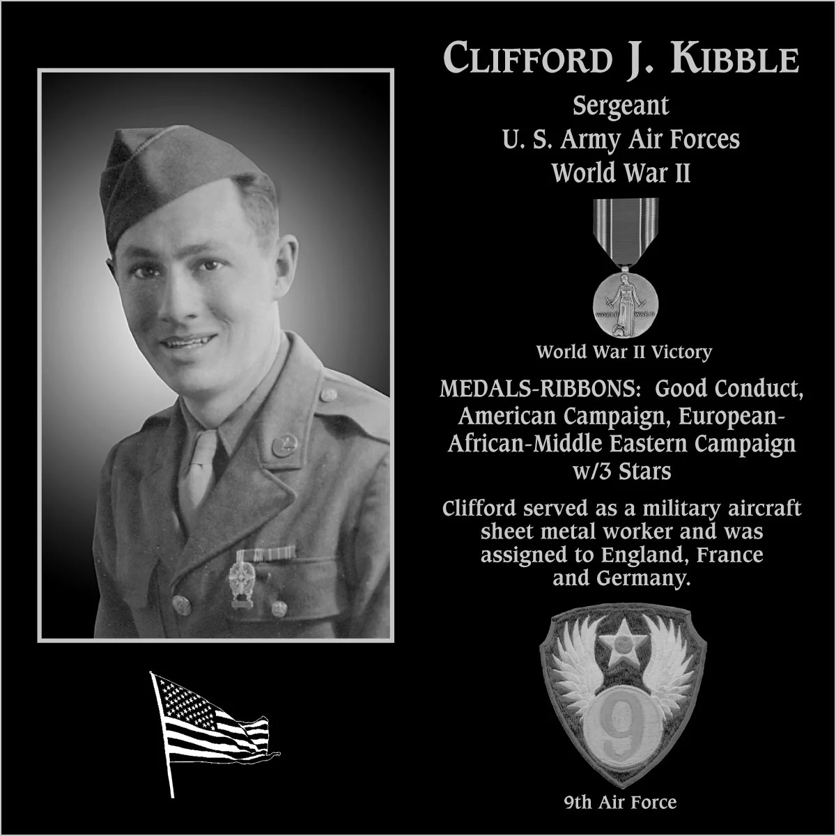 Sergeant Clifford J Kibble | Mt. Soledad Virtual Plaque