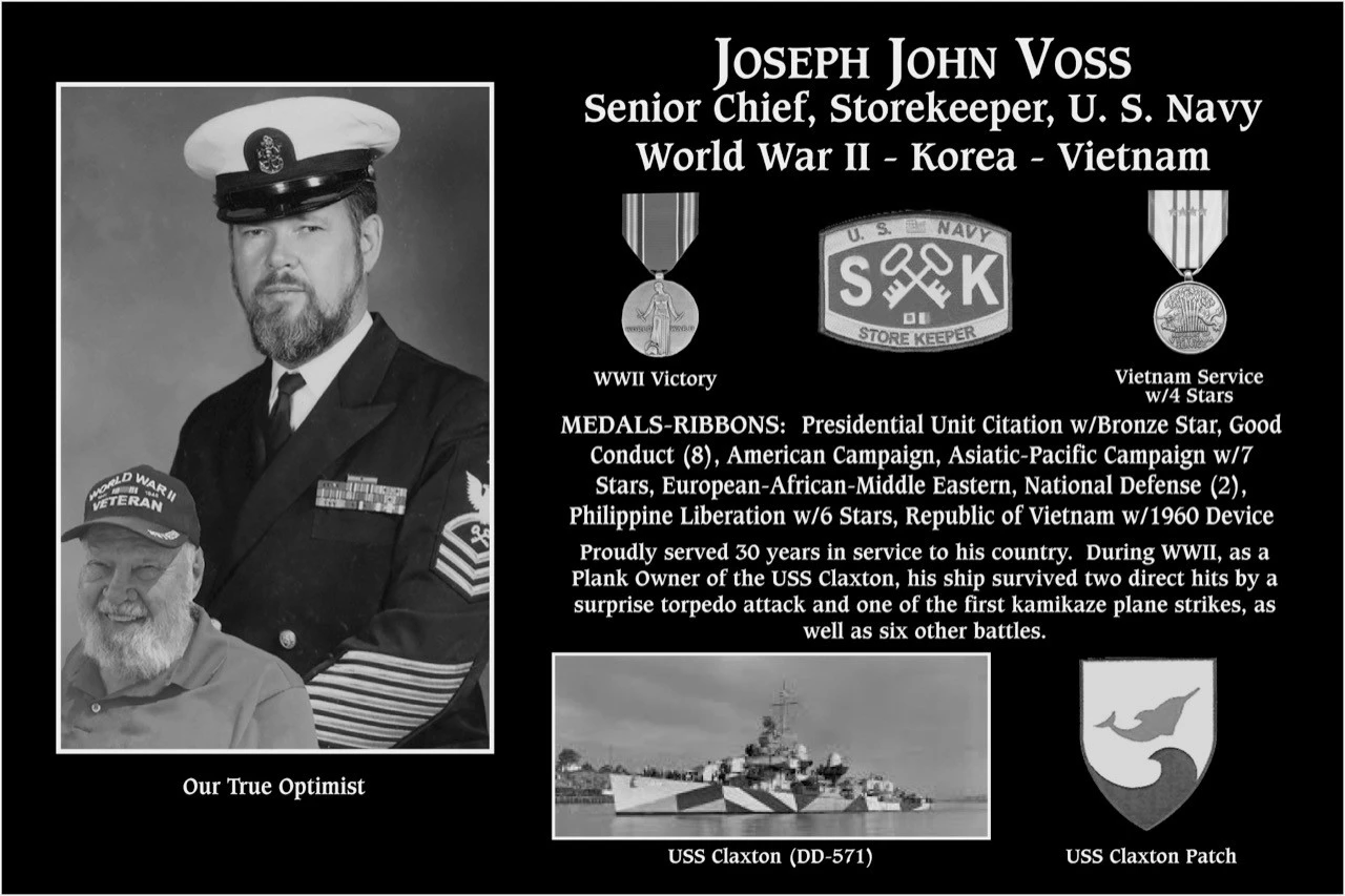 Senior Chief Petty Officer Joseph John Voss | Mt. Soledad Virtual Plaque