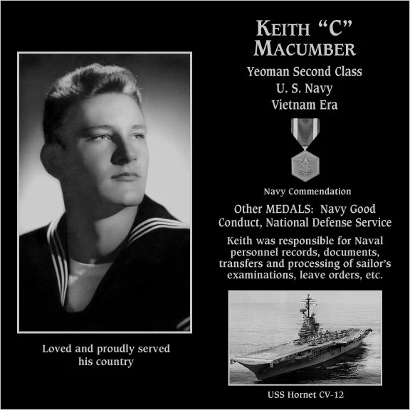 Petty Officer Second Class Keith Macumber | Mt. Soledad Virtual Plaque