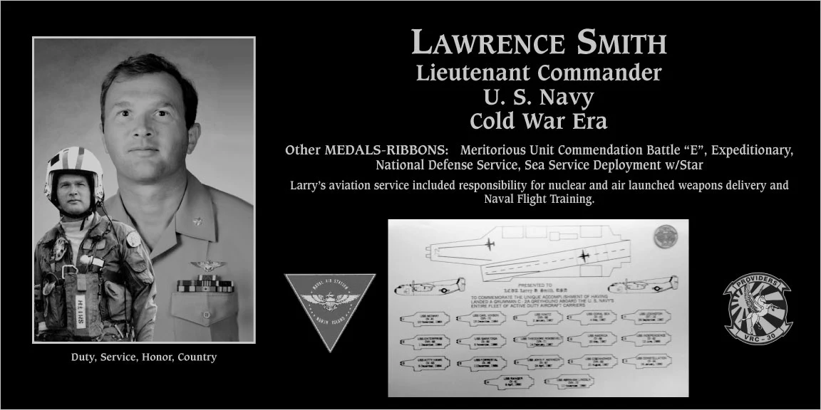 Lieutenant Commander Lawrence Smith | Mt. Soledad Virtual Plaque
