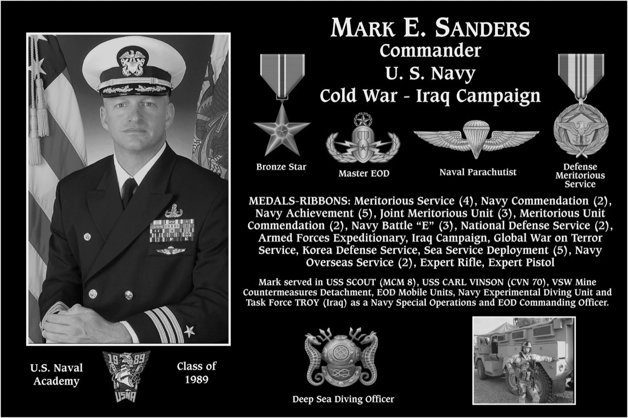 Commander Mark E. Sanders | Mt. Soledad Virtual Plaque