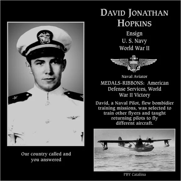 Ensign David Jonathan Hopkins | Mt. Soledad Virtual Plaque