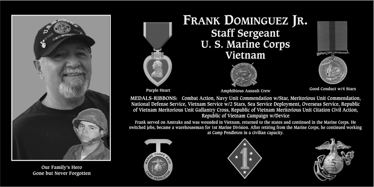 Staff Sergeant Frank Dominguez Jr. | Mt. Soledad Virtual Plaque
