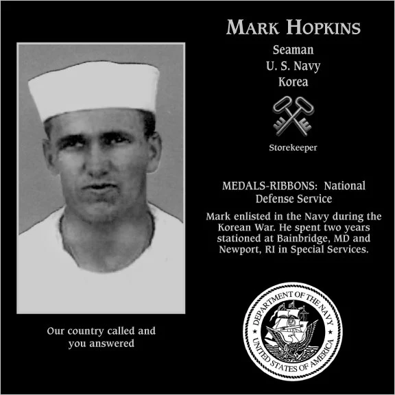Seaman/Airman/Fireman Mark Hopkins | Mt. Soledad Virtual Plaque