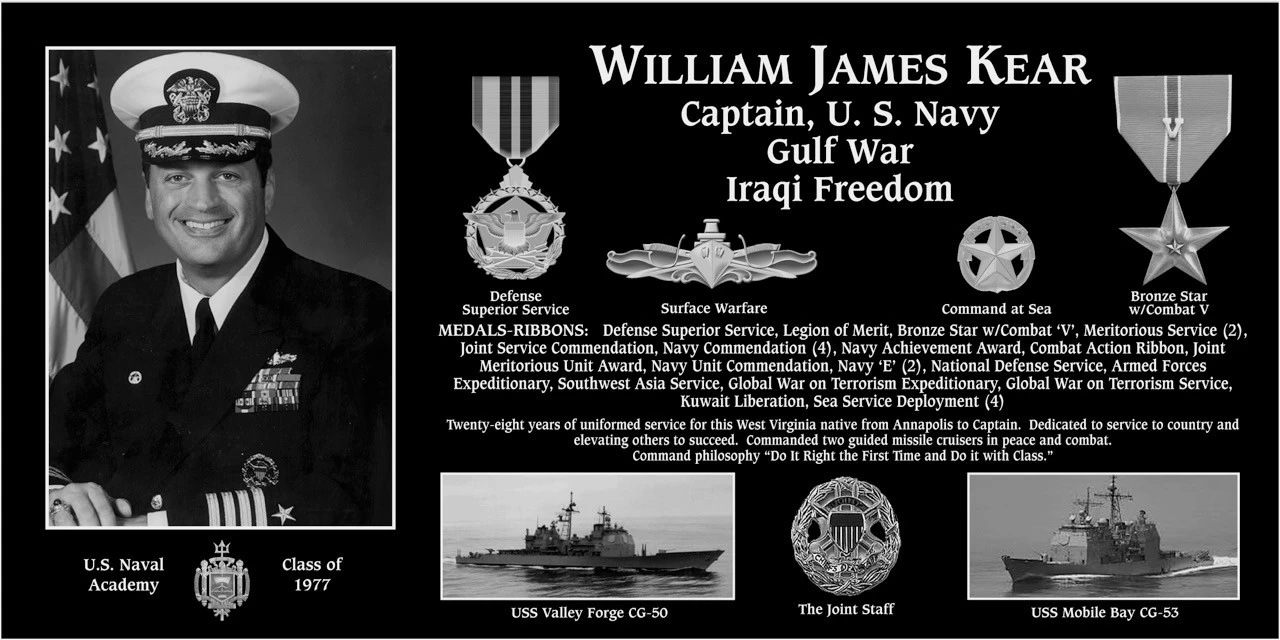 Captain William James Kear | Mt. Soledad Virtual Plaque