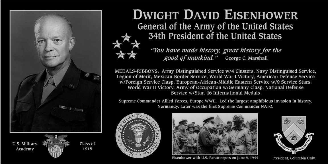 General of the Army Dwight David Eisenhower | Mt. Soledad Virtual Plaque
