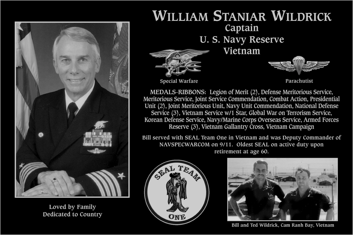 Captain William Staniar Wildrick | Mt. Soledad Virtual Plaque