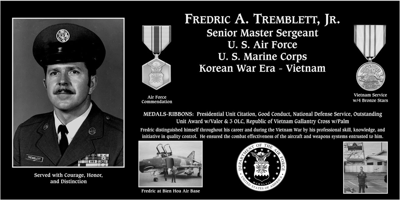 Senior Master Sergeant Fredric A. Tremblett jr | Mt. Soledad Virtual Plaque