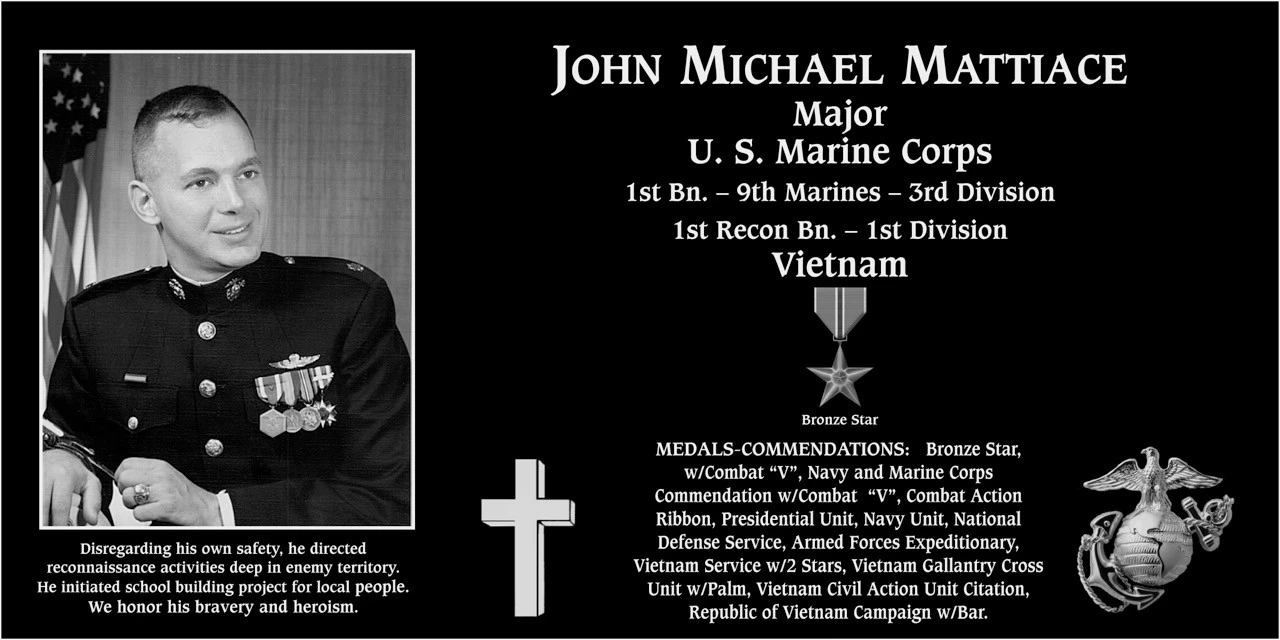 Major John Michael Mattiace | Mt. Soledad Virtual Plaque