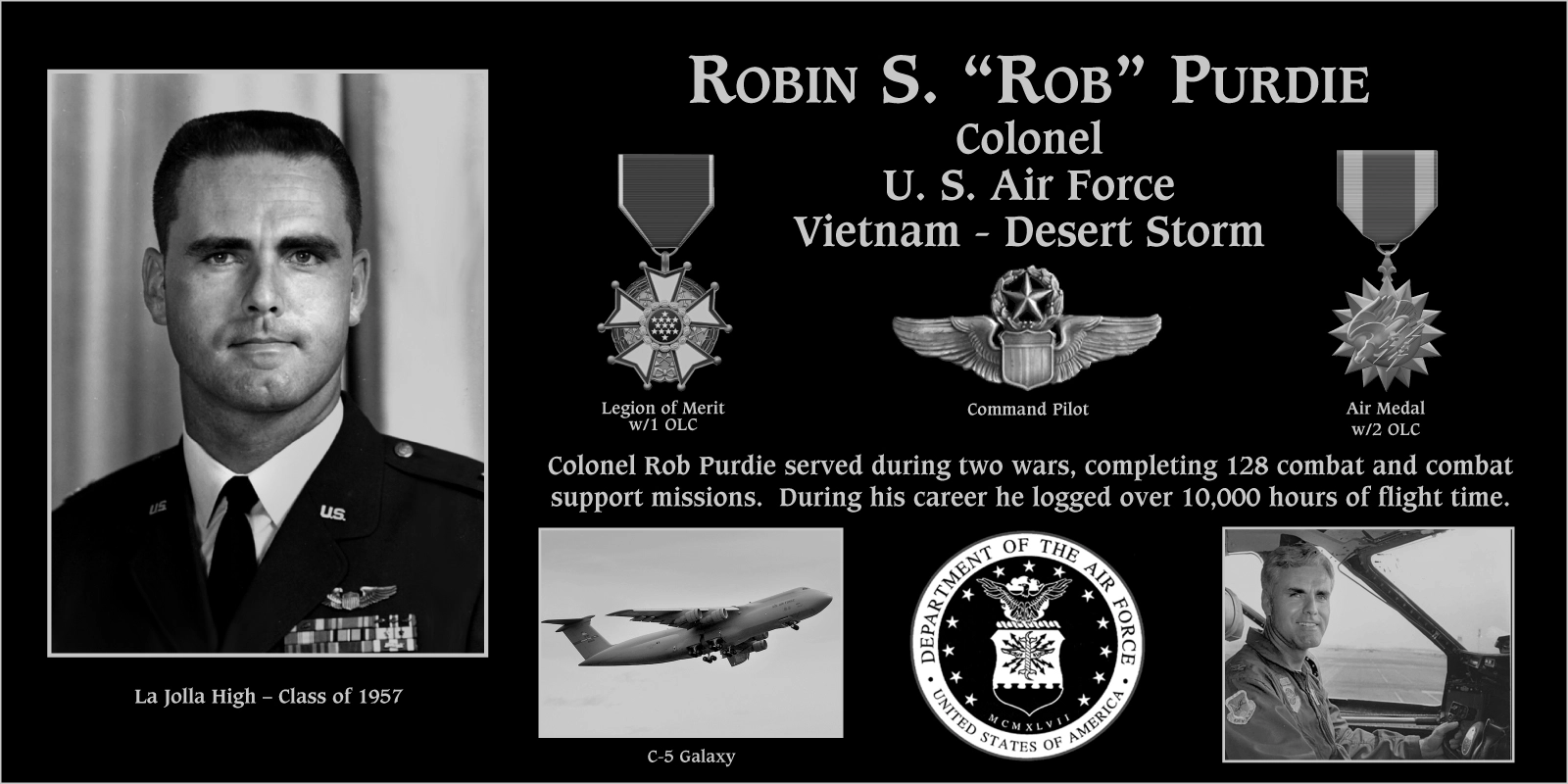 Colonel Robin S. Purdie | Mt. Soledad Virtual Plaque