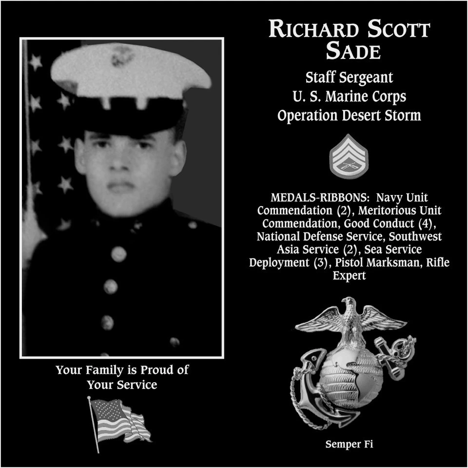 Staff Sergeant Richard Scott Sade | Mt. Soledad Virtual Plaque